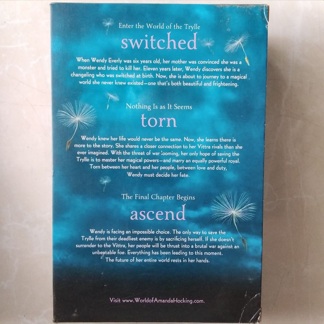 Trylle Series Trilogy - Switched, Torn, Ascend by Amanda Hocking ...
