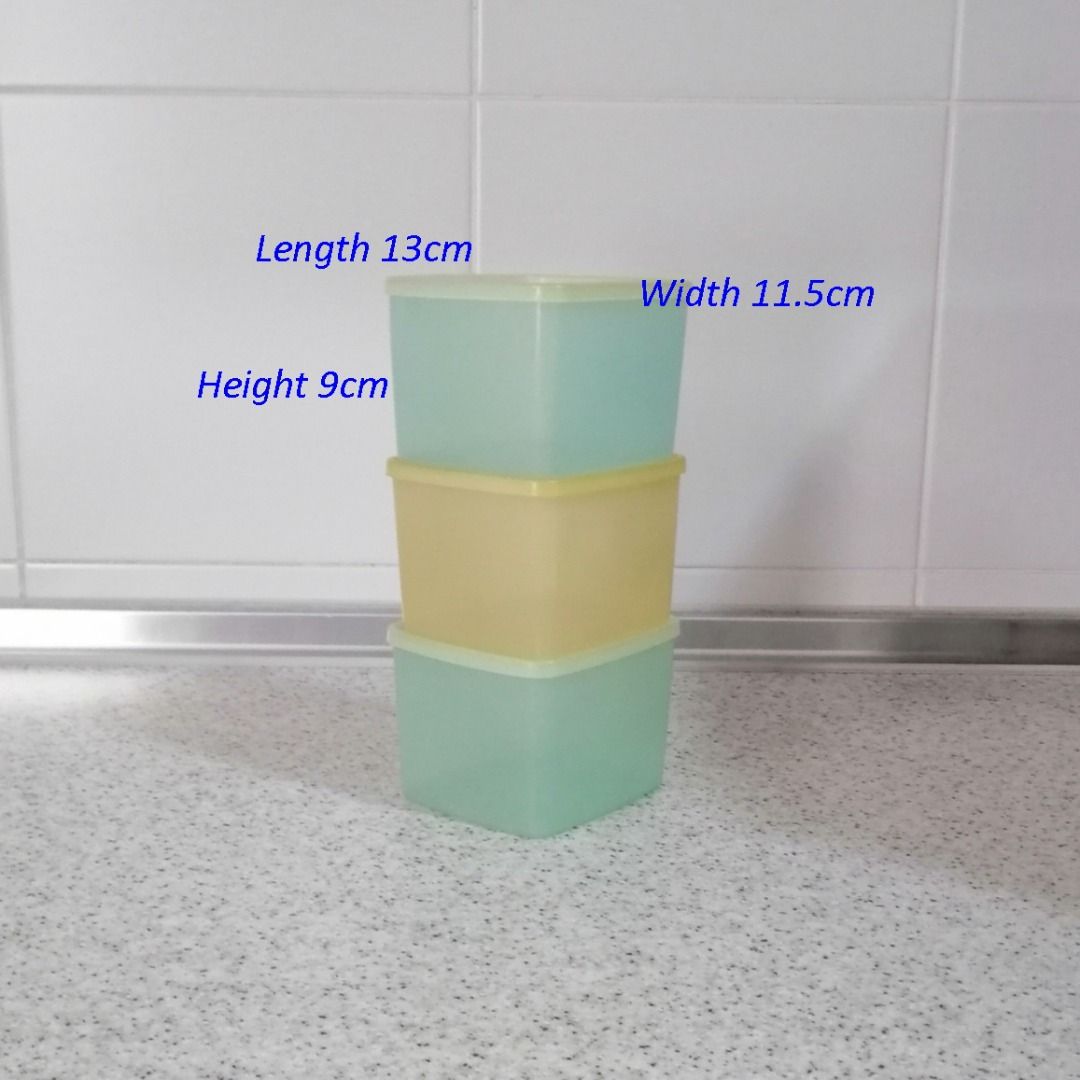 Tupperware Square Round Stackable Food Containers 3-piece Set [Preloved ...
