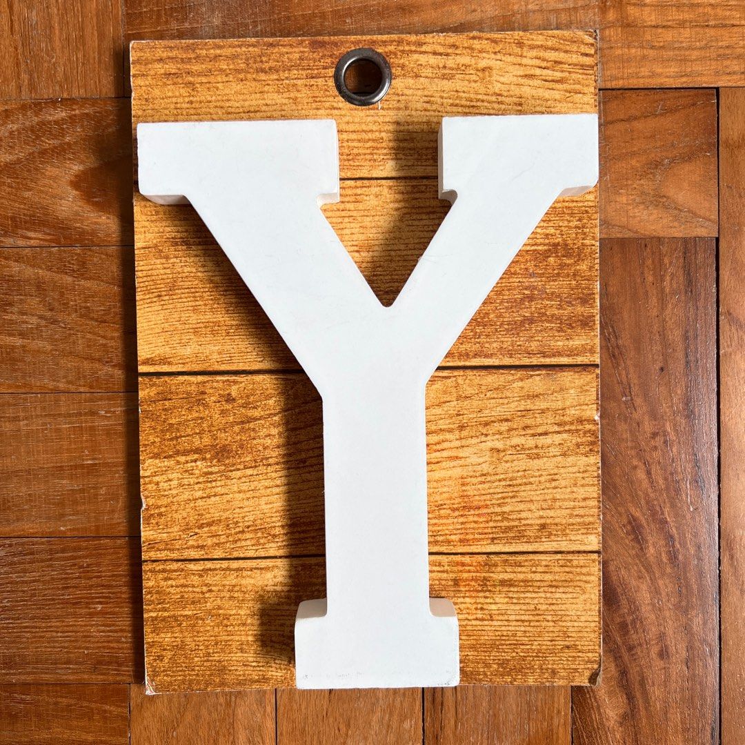 typo white wooden letters alphabet, Furniture & Home Living, Home Decor ...