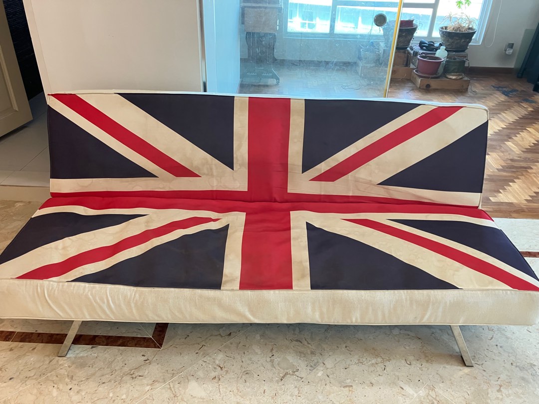 Union Jack sofa bed, Furniture & Home Living, Furniture, Sofas on Carousell