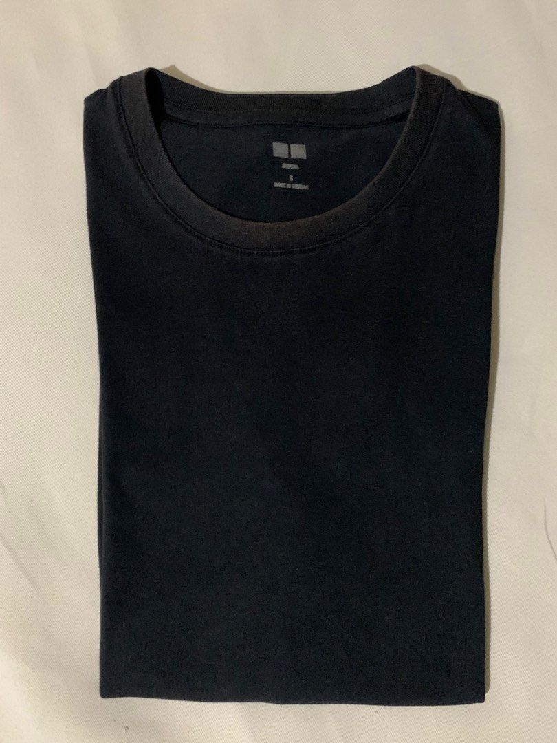 Uniqlo Supima Black1, Men's Fashion, Tops & Sets, Tshirts & Polo Shirts on Carousell