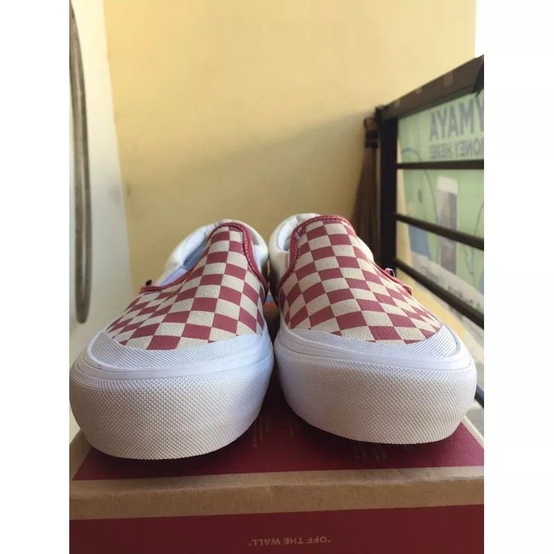 Vans Checkerboard Slip-On Pro Mineral Red on Carousell