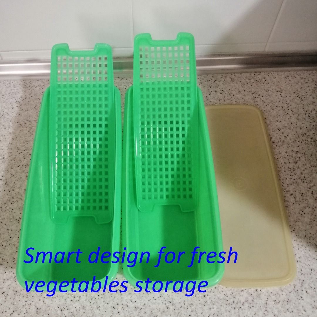 VINTAGE Tupperware Fresh Vegetables/Fruits Container with Grid ...