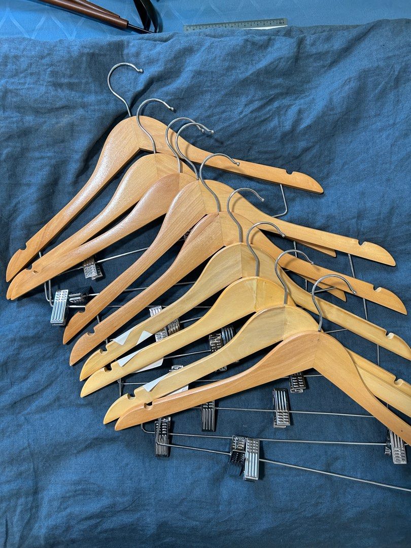 Wooden Hangers (8 + 1 FREE), Furniture & Home Living, Home Improvement ...