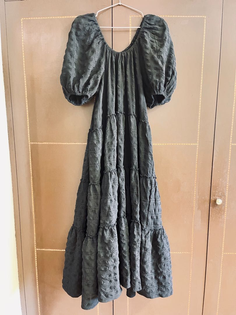 Zara puff long dress, Women's Fashion, Dresses & Sets, Dresses on Carousell