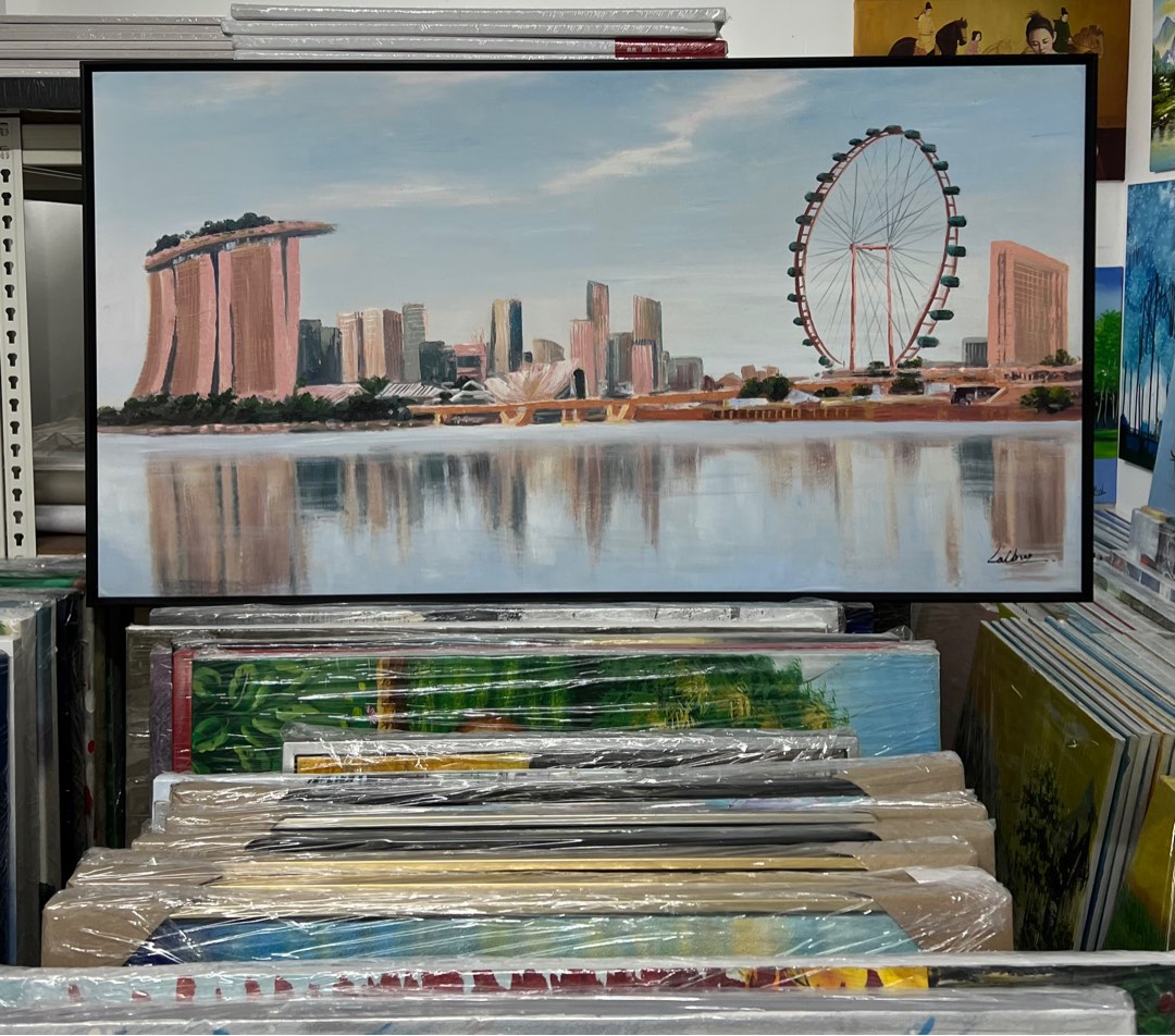 120x65 cm Singapore Waterfront Collection by Chinese painter Lei Long ...