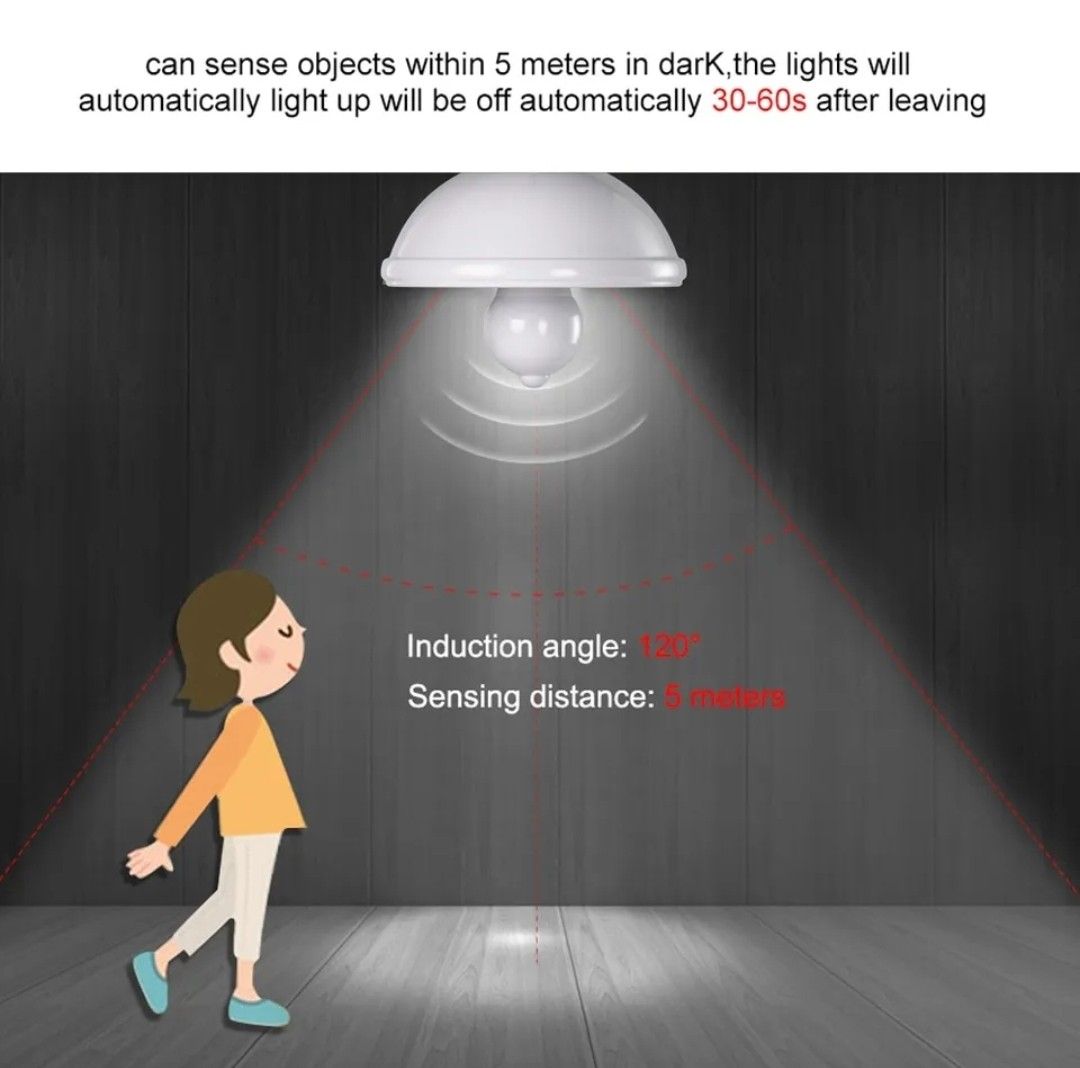 12W PIR Motion Sensor LED Light Bulb E27 IP42 Outdoor Lighting Human ...
