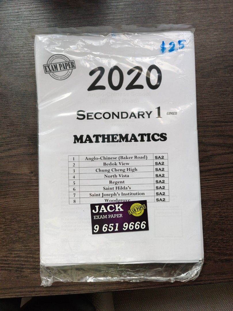 2020 Sec 1 Math papers , stapled and labled, Hobbies & Toys, Books ...