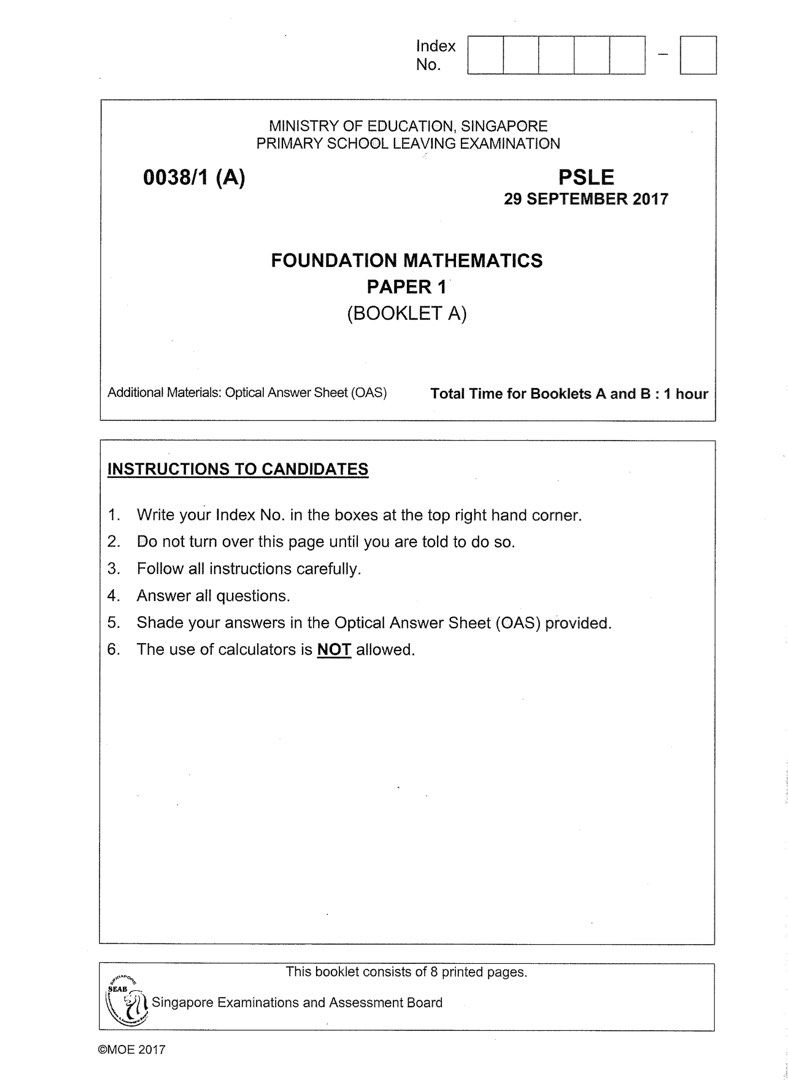 Foundation Maths PSLE 2017-2023* & Prelims Exam Papers With Answer! 35 ...