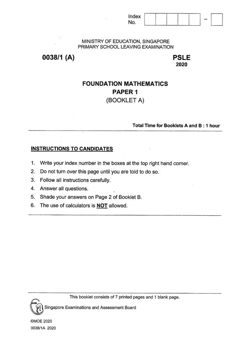 Foundation Maths PSLE 2017-2023* & Prelims Exam Papers With Answer! 35 ...