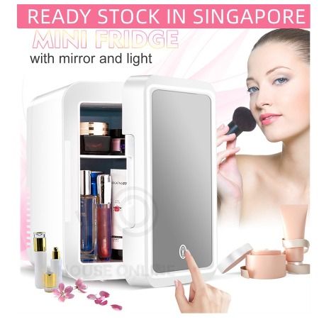 8L Mini fridge LED Mirror 220v For Cosmetics Car Freezer Skincare Refrigerator Portable Makeup ...
