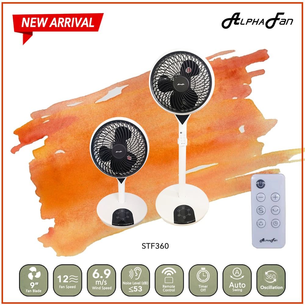 Alpha DC 2 IN1 STAND FAN 360 (12 Speeds Inverter DC Stand Fan ...