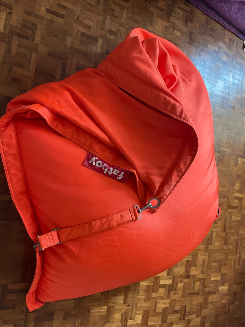 Authentic Orange fat boy bean bag, Furniture & Home Living, Furniture ...