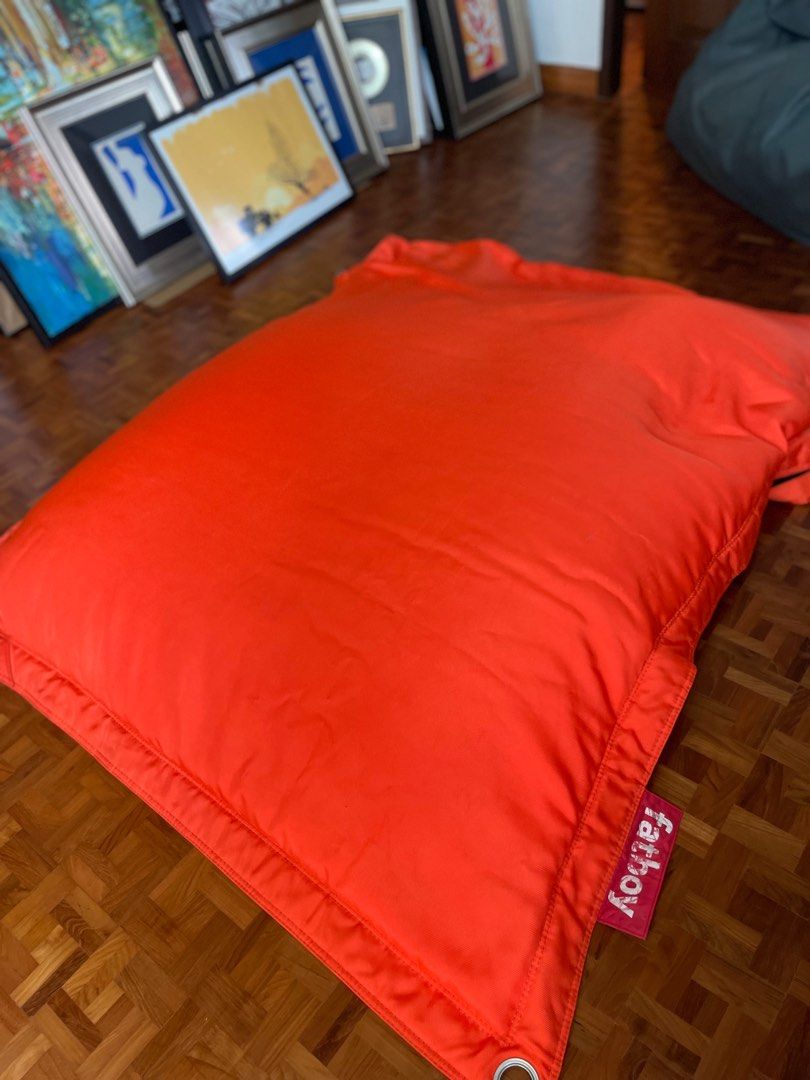Authentic Orange fat boy bean bag, Furniture & Home Living, Furniture ...