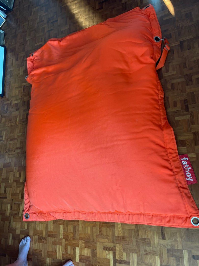 Authentic Orange fat boy bean bag, Furniture & Home Living, Furniture ...