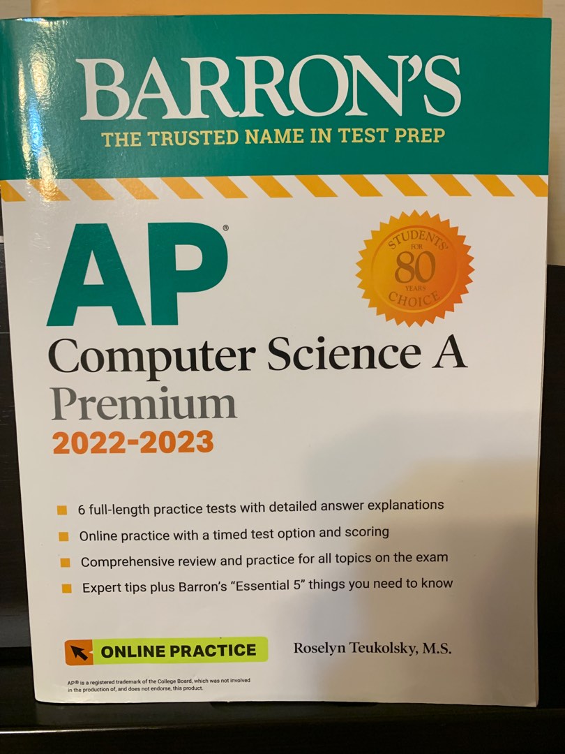 Barron’s AP Computer Science A Premium 2022-2023, 興趣及遊戲, 書本 & 文具, 教科書 ...