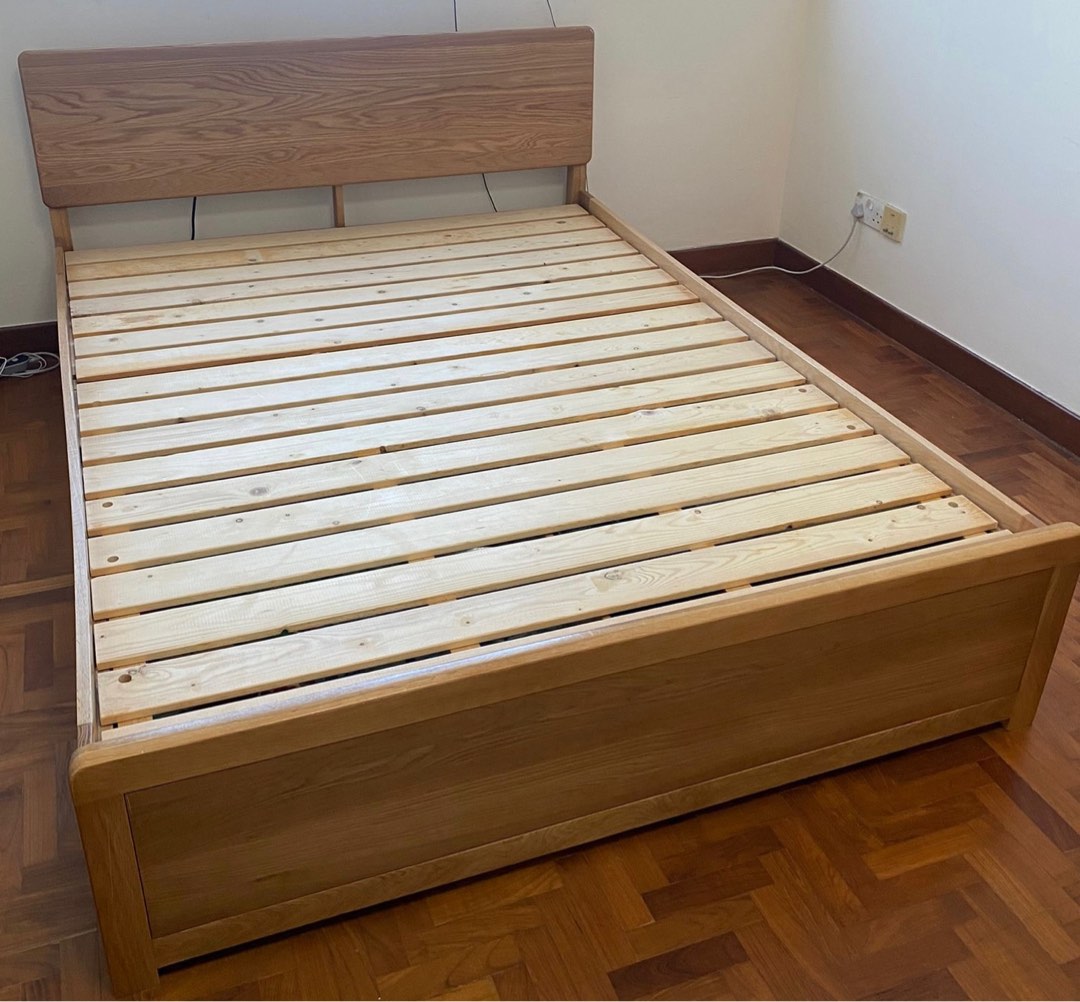 Beautiful Solid Oak Storage Bed, Furniture & Home Living, Furniture ...