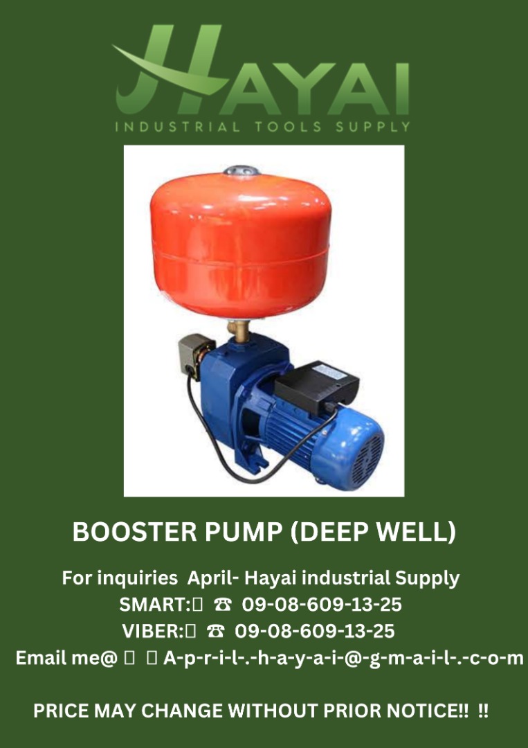 Booster pump (deep well), Commercial & Industrial, Construction Tools ...