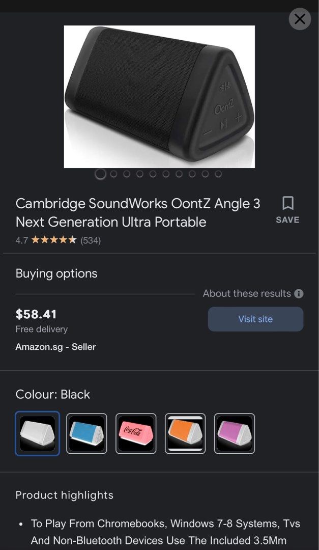 Cambridge SoundWorks Oontz Angle 3 Next Gen Portable Bluetooth Speaker, Audio, Soundbars ...