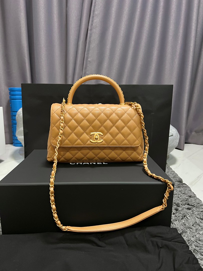 Chanel coco Handle 23P top flap bag caramel caviar, Luxury, Bags ...