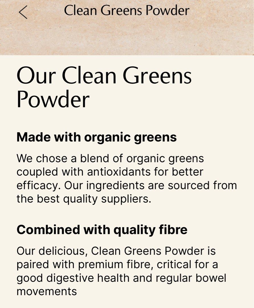Clean Greens Powder with fibre, Health & Nutrition, Health Supplements ...