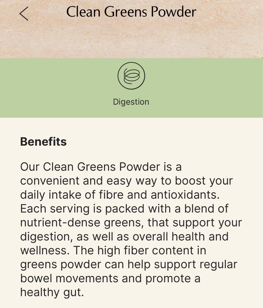 Clean Greens Powder with fibre, Health & Nutrition, Health Supplements ...