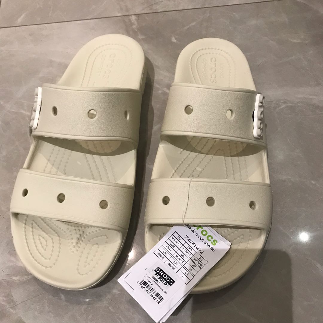 Original Crocs Classic Sandal in Bone, Women's Fashion, Footwear ...