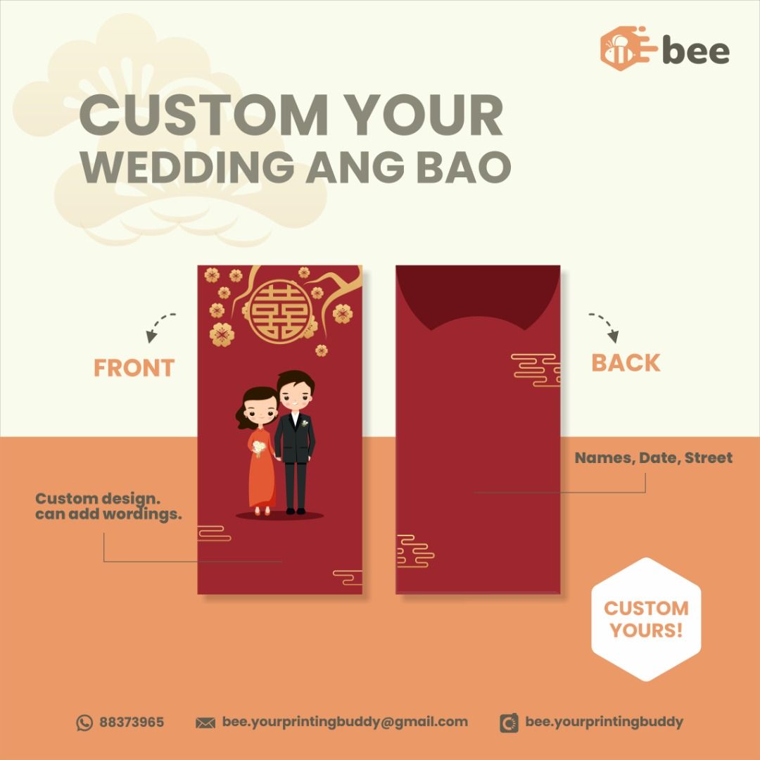 CUSTOM WEDDING ANG BAO | CHINESE WEDDING ENVELOPE | WEDDING ENVELOPE ...