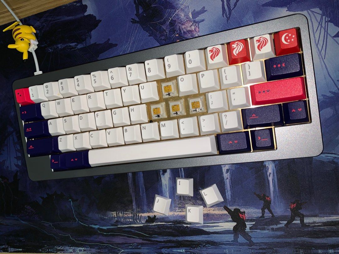 KBDfans D60 HHKB Light Grey/Dark Grey Mechanical Keyboard DIY Kit ...