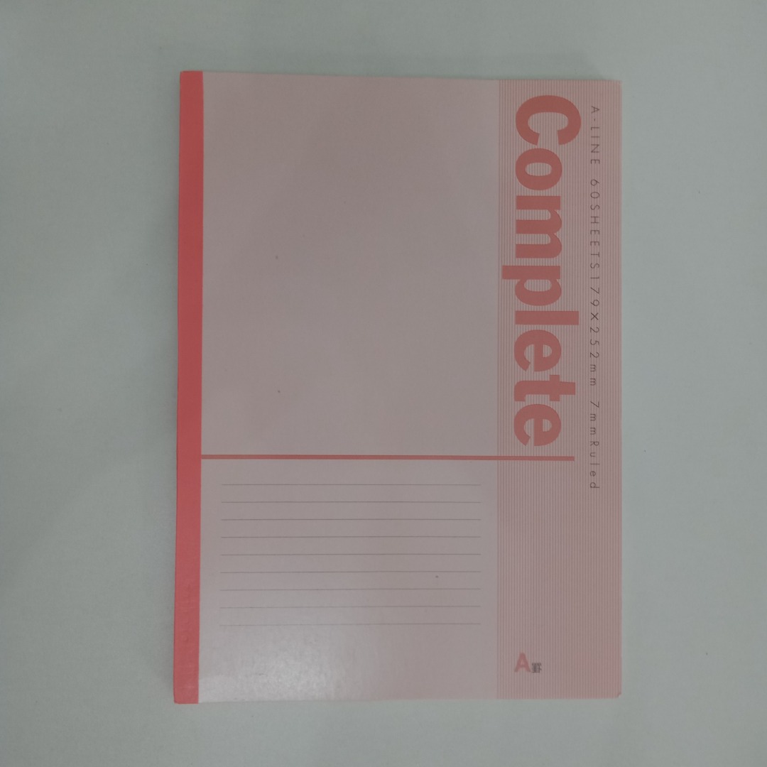 daiso japan complete notebook (7mm ruled a-line) made in indonesia ...