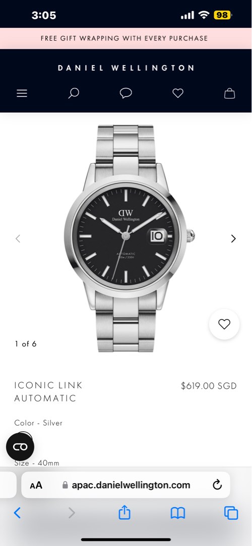 Daniel Welling Iconic Link Automatic Watch (BNIB), Luxury, Watches on ...