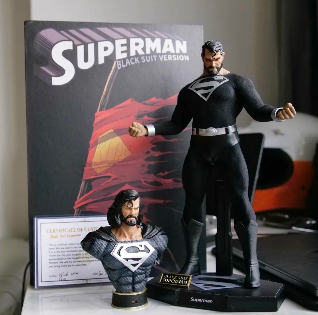 DC COMIC SUPERMAN KNIGHT TOYS SSR CUSTOM 1/6 SCALE BLACK SUIT SUPERMAN ...
