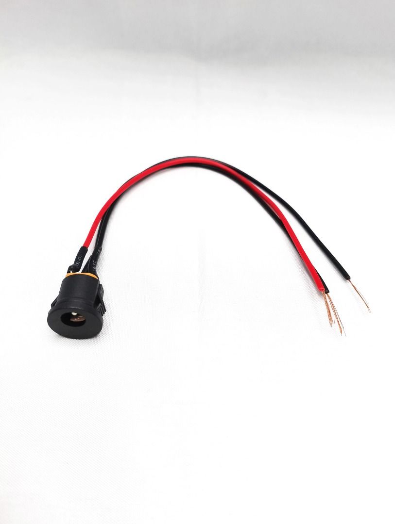 DC FEMALE POWER CONNECTOR SOCKET PCB MOUNT with WIRE, DC022K 5.5x2.1mm ...