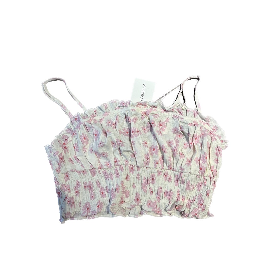 Dollskill x Cotton Candy LA 小花粉紅吊帶背心, 她的時尚, 上衣, 背心、無袖在旋轉拍賣