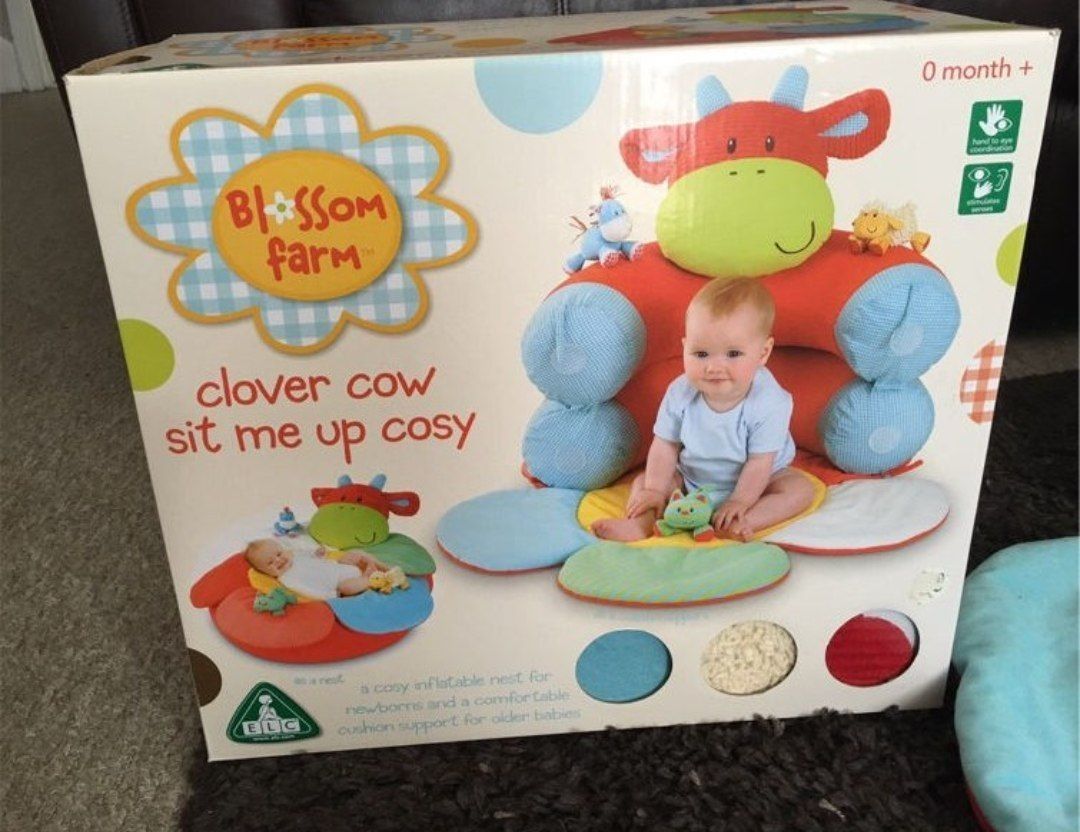 ELC Blossom Farm Clover Cow Sit Me up cosy, Babies & Kids, Baby Nursery ...