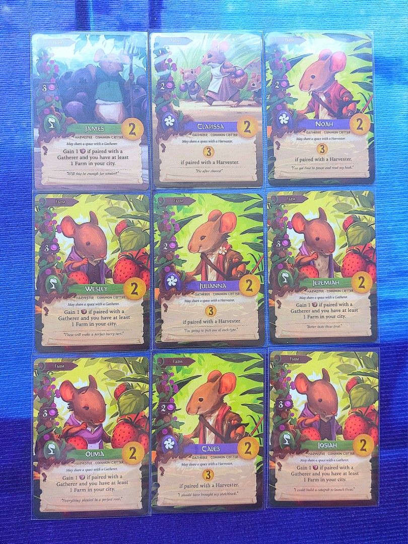Everdell Promo Harvester/Gatherer Cards (Customisable or Special Wilson ...