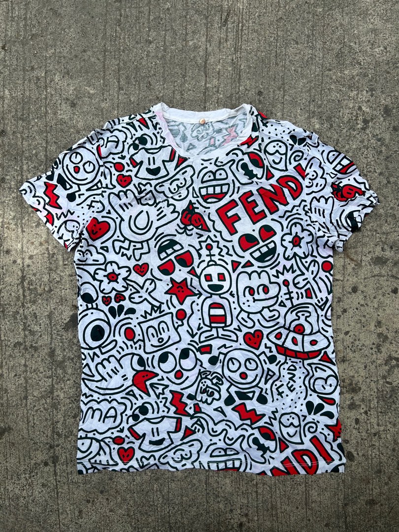 Fendi cartoons art design tee on Carousell