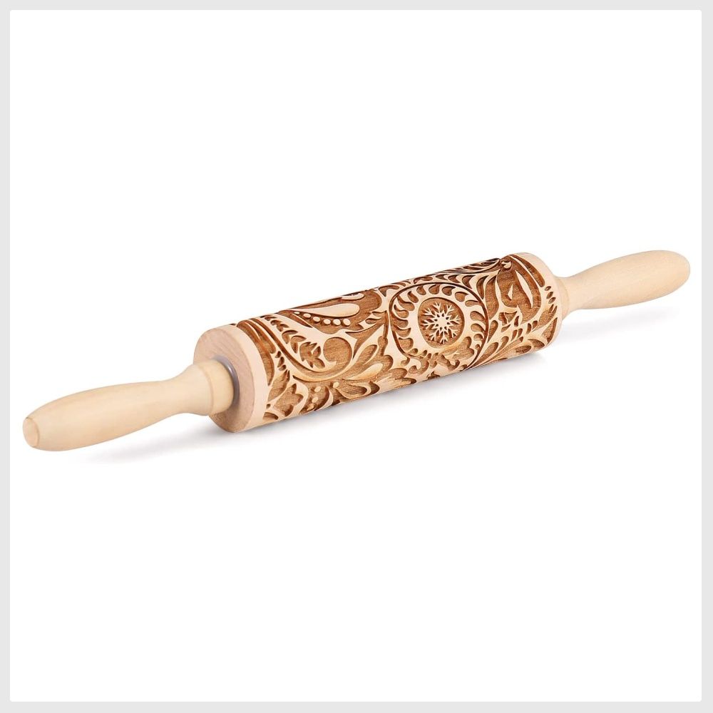 Flexzion Embossed Rolling Pins With Patterns for Baking, 7.7-inch ...