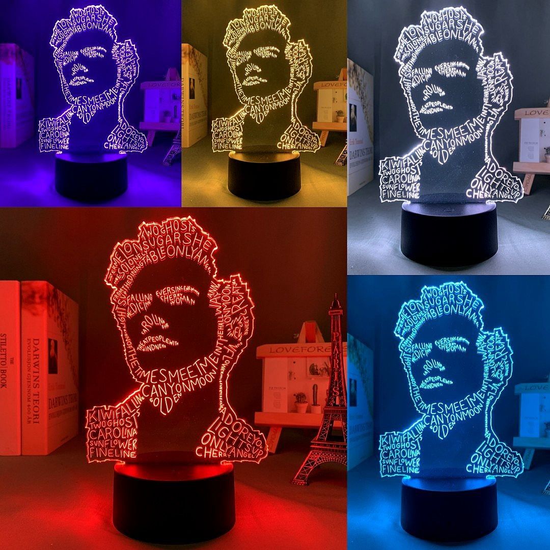 HARRY STYLES SONGS COLLECTION LED LIGHT CHANGING ACRYLIC STAND, Hobbies ...