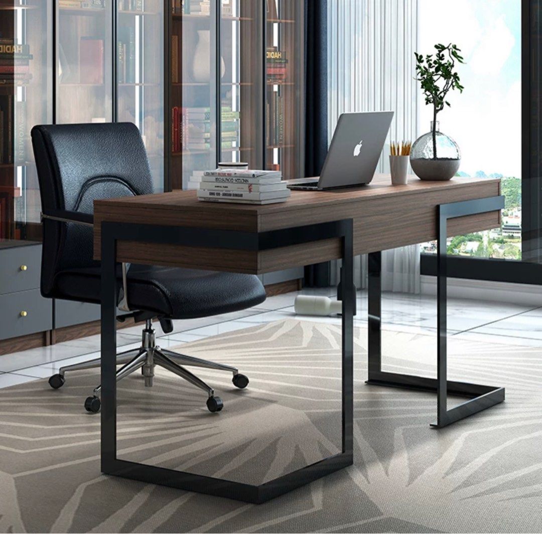 HASHWORTH Rustic Office Desk, Furniture & Home Living, Furniture ...