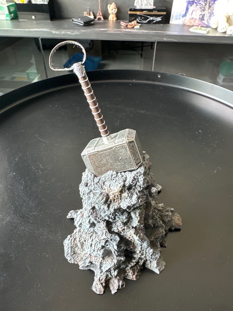 Hot toys diecast Thor hammer mjolnir with stone base, Hobbies & Toys ...