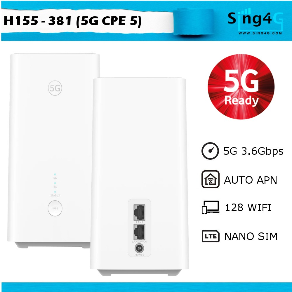 Huawei Brovi 5G CPE 5 Wireless CPE Router H155-381 WIFI 6 SIM ROUTER 3600 Mbit/s, Computers ...