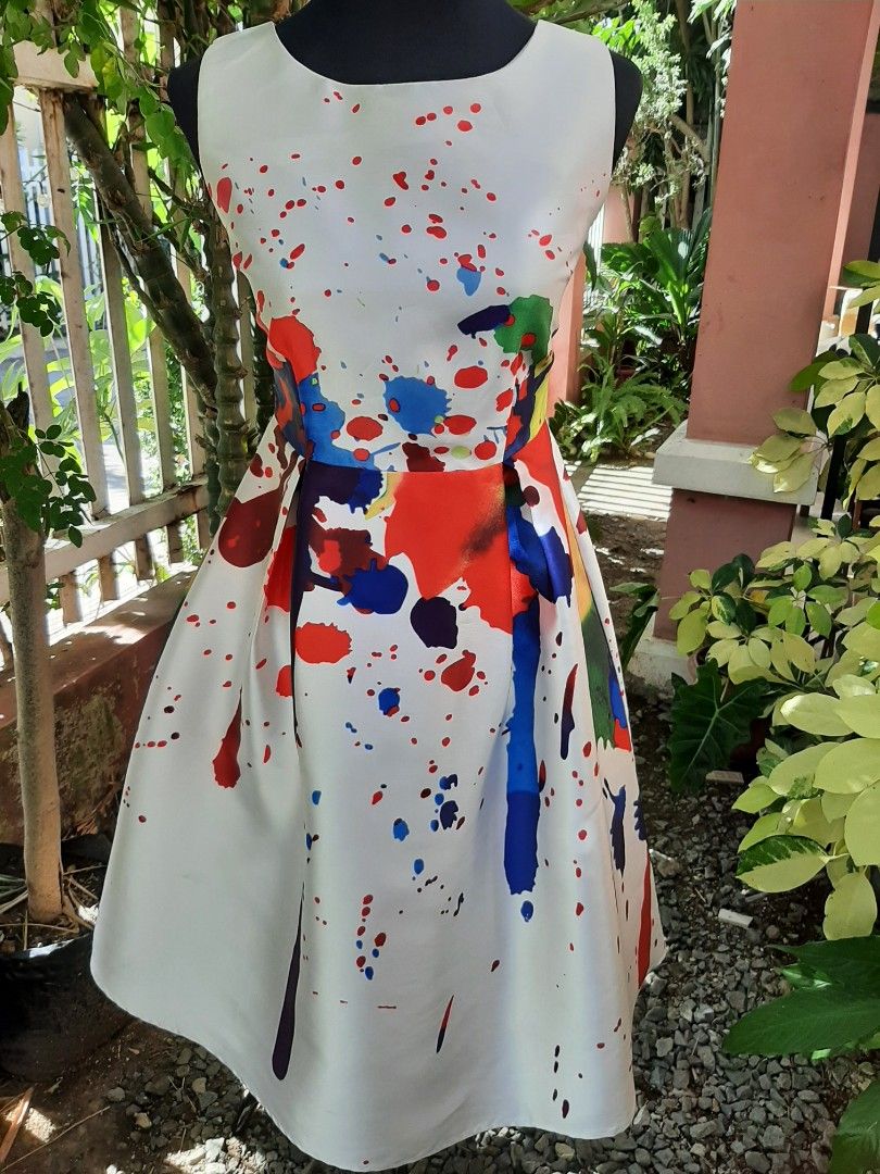 Incredibly lovely and unique paint splatter dress on Carousell