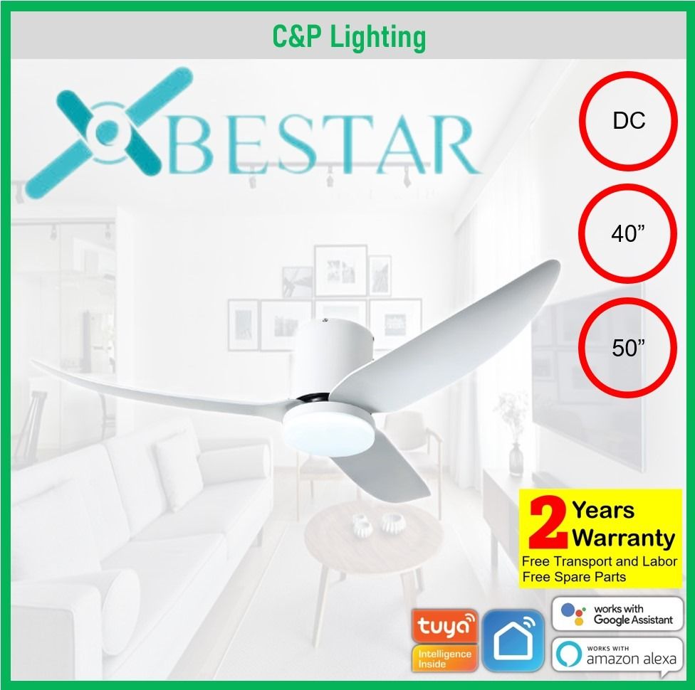 [Installation Promo] Bestar Vito 3 40" / 50" Smart Wifi 3 Blade DC Ceiling fan with Light ...