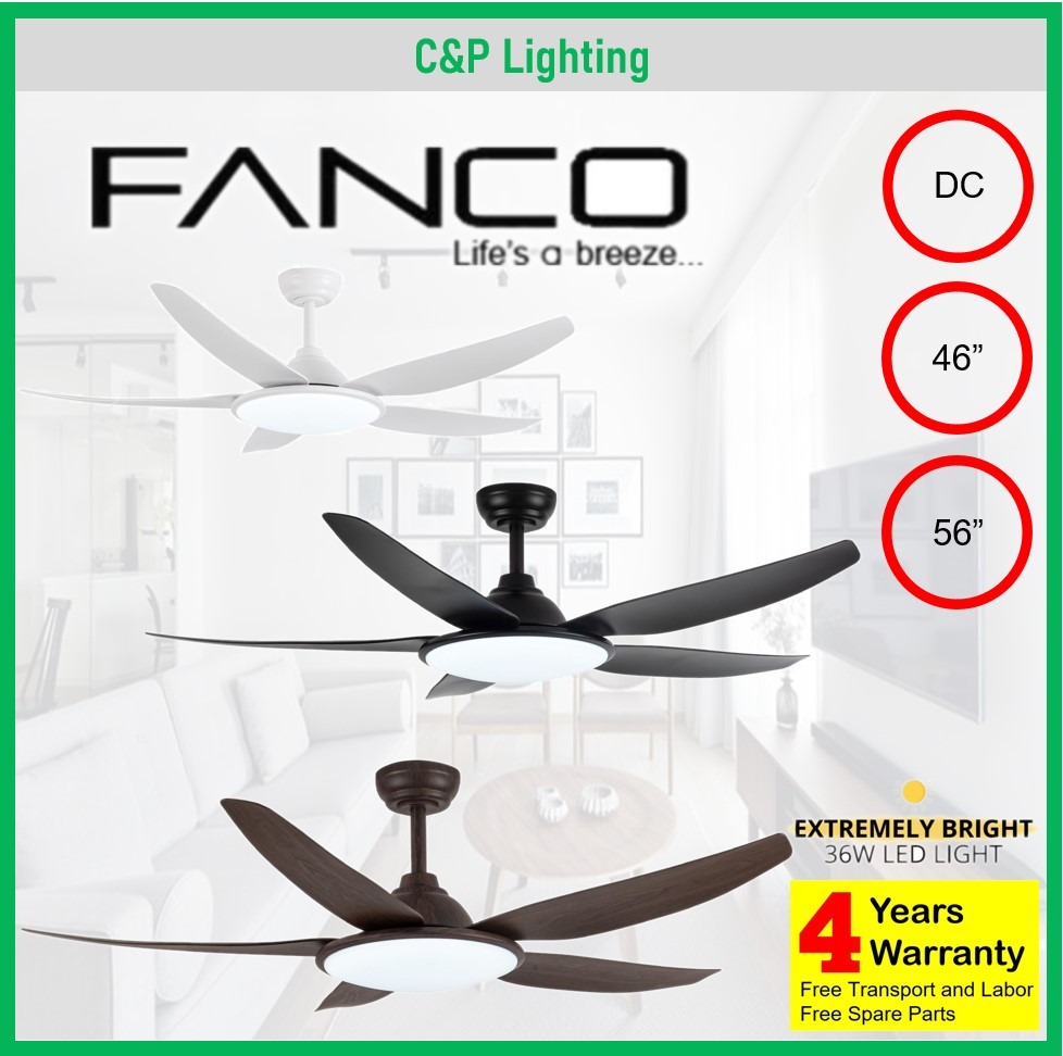 [Installation Promo] Fanco Tributo 46" / 56" 5 Blade DC Ceiling Fan ...