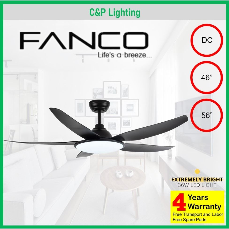 [Installation Promo] Fanco Tributo 46" / 56" 5 Blade DC Ceiling Fan ...