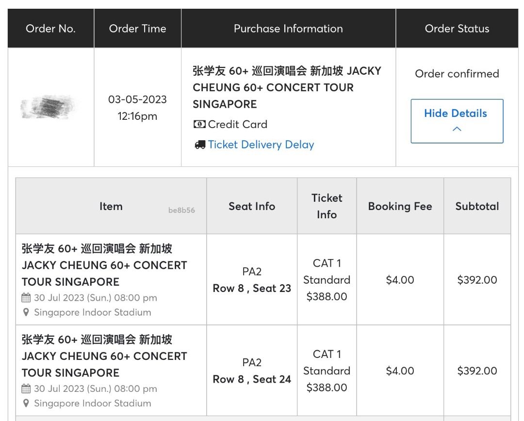 Jacky Cheung 30/July CAT 1 two consecutive seats, Tickets & Vouchers, Event Tickets on Carousell