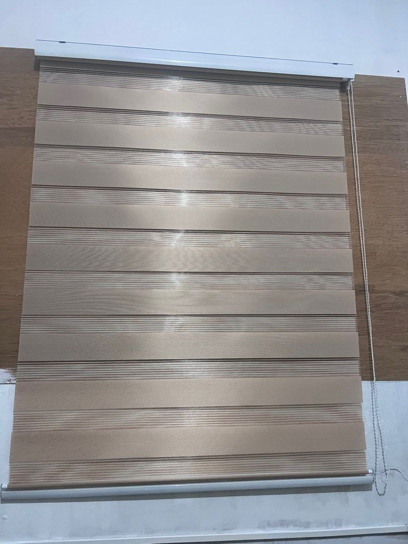 Korean Nude brown Aesthetic roller Blinds, Furniture & Home Living ...