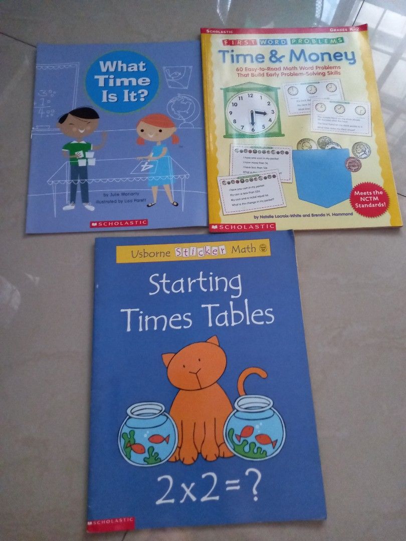 Learning the Time Books by Usborne and Scholastic sold as set, Hobbies ...