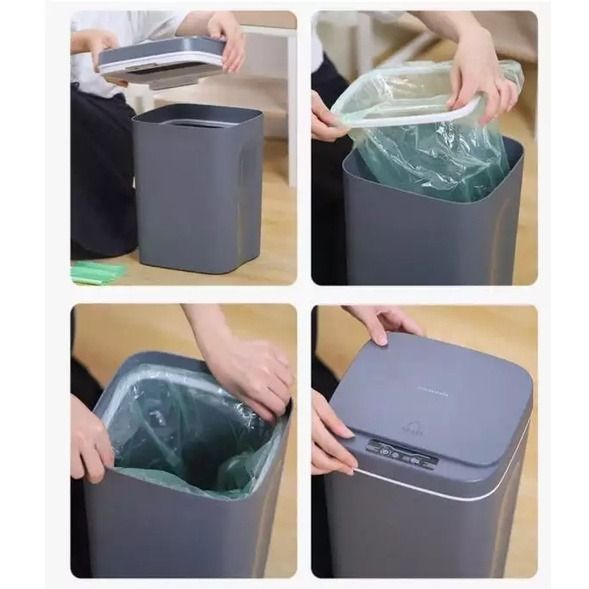 LED Smart Trash Can Automatic Sensor Dustbin Intelligent Sensor ...